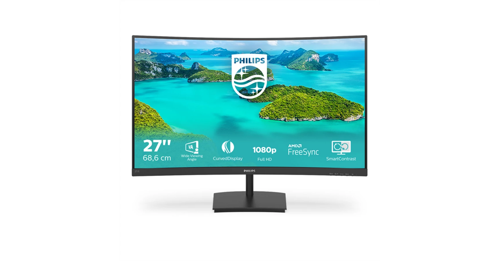 Philips ívelt va monitor 27 271e1sca, 1920x1080, 16:9, 250cd/m2, 4ms ...